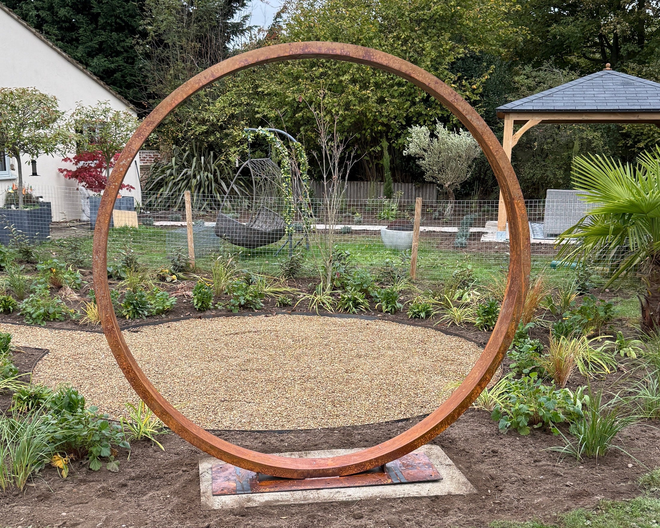 Corten Steel Moongate | 2.2m Garden Arch | Handmade in Britain ...