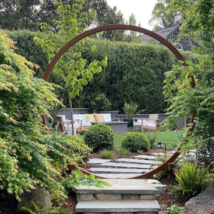 Corten Steel Moongate | 2.2m Garden Arch | Handmade in Britain ...